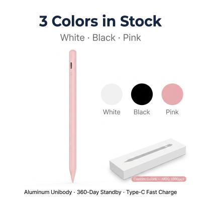 China iPad Stylus Pen with Custom Shortcut Buttons Bluetooth Palm Rejection Tilt Fast Type-C 13 Min Charge Magnetic 2018-2026 for sale