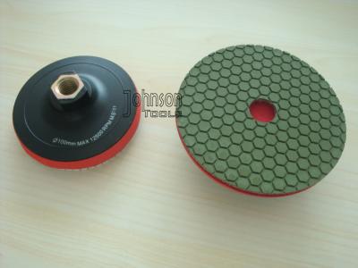 China Different Size Granite Diamond Polishing Pads With Plastic Foam Backing Pad Holder for sale