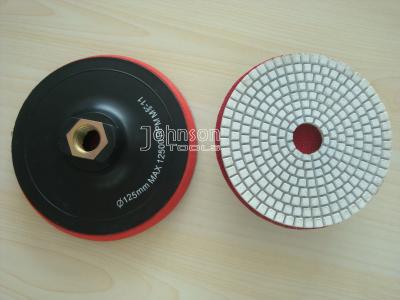 China Different Size Granite Diamond Polishing Pads With Plastic Foam Backing Pad Holder for sale