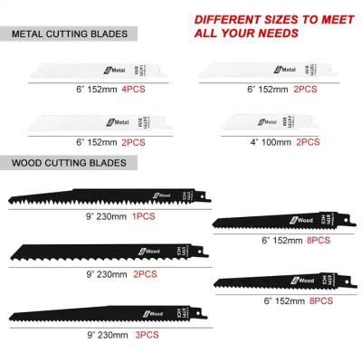 China 32 Piece Metal Wood Cutting Saw Blades Reciprocating Pruner Saw Blade Set for sale