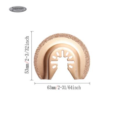 China 63mm Semi Circle Carbide Diamond Multi-Tool Oscillating Saw Blade For Masonry, Grout, Tile And Drywall for sale