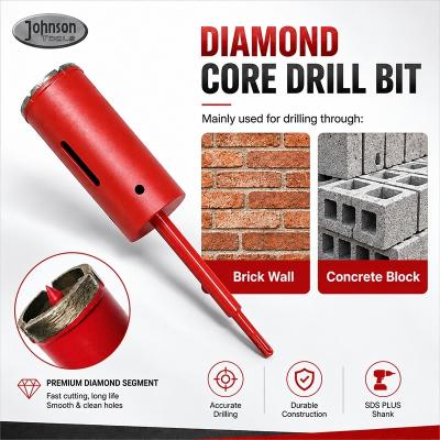 China Professional Dry Concrete Core Drill Bit Set With SDS Plus Shank for sale
