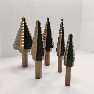 China 5pcs HSS Titanium Step Cone Taper Triangle Shank Drill Bit for sale