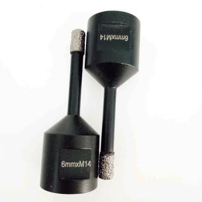 pezzo di carotiere brasato vuoto M14 di 6mm per le mattonelle con la manica di plastica