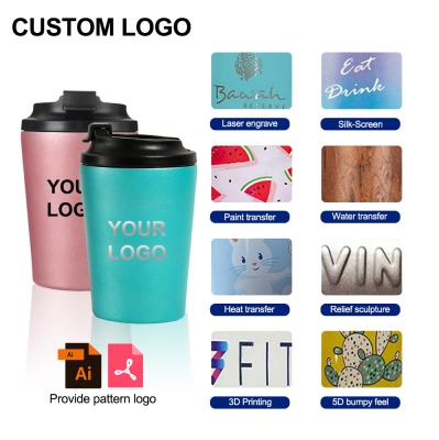 Cina 12 oz Viaggi Reutilizzabile Tazza di Caffè Tazza Isolata Termica Acciaio Inossidabile Tumbler superiore in vendita