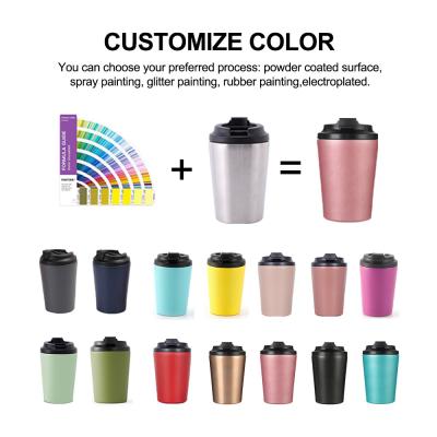 Cina 12 oz Viaggi Reutilizzabile Tazza di Caffè Tazza Isolata Termica Acciaio Inossidabile Tumbler superiore in vendita