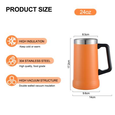 Cina 350g Doppia parete Isolamento al vuoto Tazza da birra in acciaio inossidabile 16oz 24oz Tazze per bevande in vendita