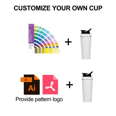 Cina 739ml / 500ml Capacità Colorato personalizzato Acciaio inossidabile Protein Shaker Bottiglia per palestra in vendita