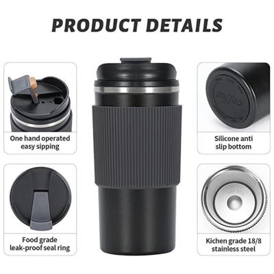 China Contemporary Design Custom BPA-free Grip Car Double Wall 450ML Stainless Steel Cups for sale