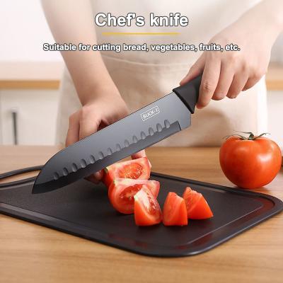 China 7-Piece Stainless Steel Chef Knife Set with Plastic Chopping Block and Board Holder for sale