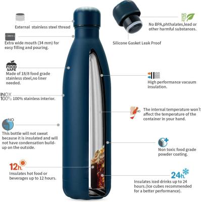 Cina Bottiglia d'acqua in acciaio inossidabile sportivo con logo personalizzato e rivestimento anticorrosione in vendita