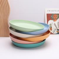 Quality 9 Inch Round Plastic Dinner Plate Lightweight Wheat Plates for Reusable for sale