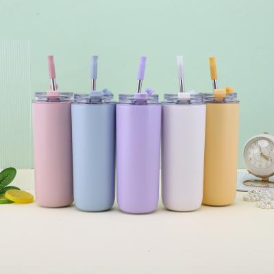 Κίνα 7.6*19.7CM φορητό καφέ κύπελλο από ανοξείδωτο χάλυβα με άχυρο και καπάκια χωρίς BPA προς πώληση