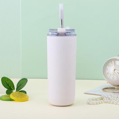 Κίνα 7.6*19.7CM φορητό καφέ κύπελλο από ανοξείδωτο χάλυβα με άχυρο και καπάκια χωρίς BPA προς πώληση