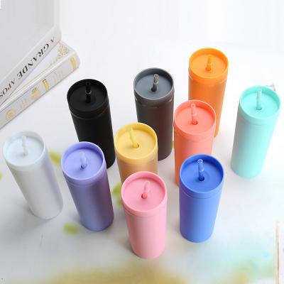 Cina 16 oz Capacità Custom Double Wall Tumblers con coperchio e paglia in plastica PP in vendita