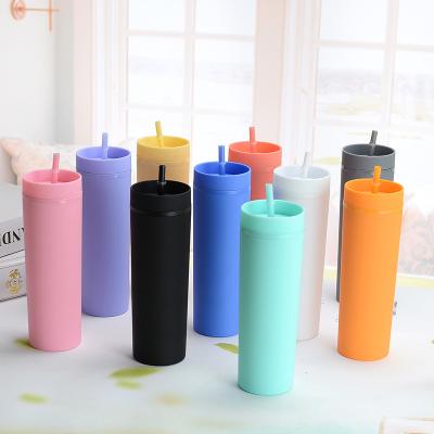 Cina 16 oz Capacità Custom Double Wall Tumblers con coperchio e paglia in plastica PP in vendita