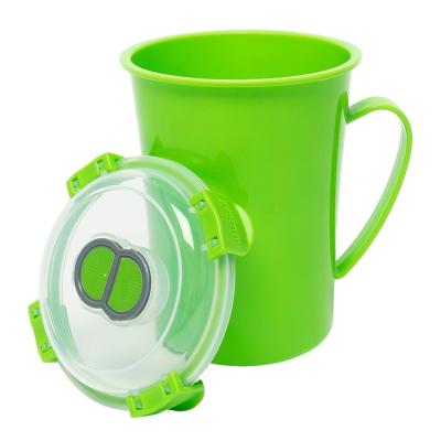 China Food Customized BPA Free Microwave Collection Soup Mug with Lid and Steam Release Vent for sale