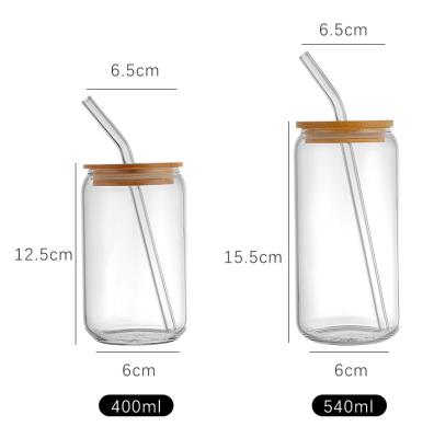 Cina Cucina Bottiglia d'acqua in vetro senza borosilicato BPA con coperchio di bambù e paglia di vetro in vendita