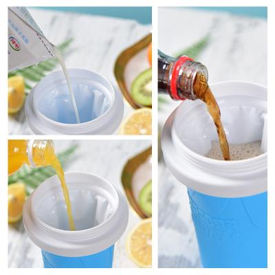 China 10.5*6*21cm Slushy Maker Cup Food Grade Silicone Pinch Slush Cup Ice Cream Tubs Type for sale