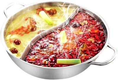 China Chinese Stainless Steel 2 Compartment Induction Cooker 26cm Hot Stock Pots with Cover for sale