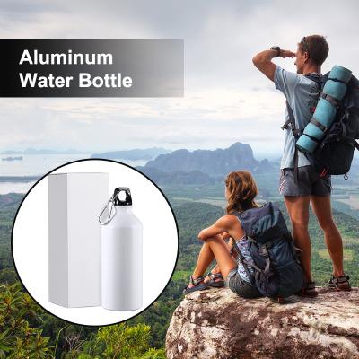 Cina Aluminio Bicicletta Bottiglia d'acqua in bianco con copertura Carabiner Custom Logo Sublimazione Stampa in vendita