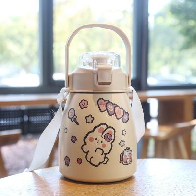 China Capping Double Walled 32OZ Vacuum Stainless Steel Water Bottle with Removable Straw for sale