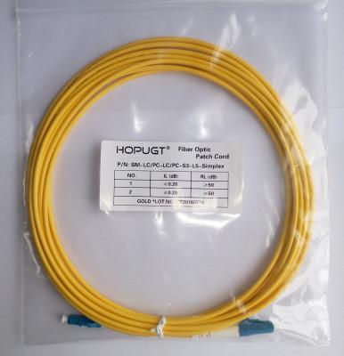 China Optical Fiber patch cord, LC-LC SM fiber Patch cord Duplex 3Meter for sale