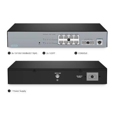 Китай Comelink 8-Port Gigabit Ethernet L2+ Compact Switch, 8 x Gigabit RJ45, с 2 x 1Gb SFP Uplinks, без вентилятора продается