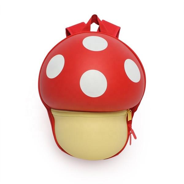 Quality Supercute Personalized Toddler Backpack Baby Kids Mushroom Backpack With Zipper for sale