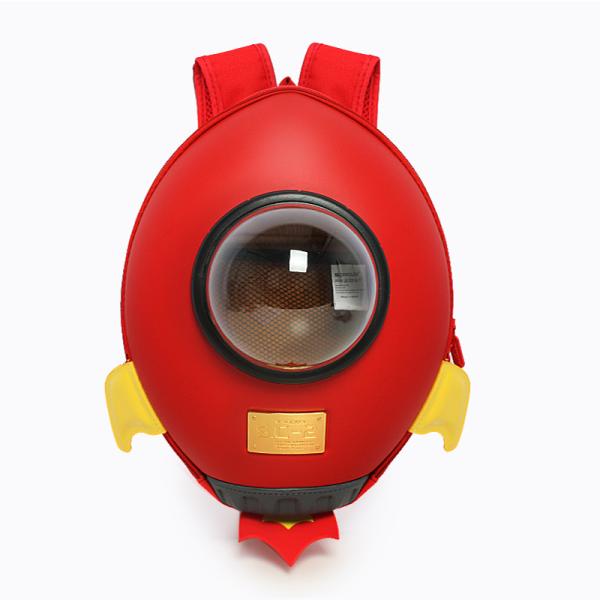 Quality Supercute 3D Cartoon Backpack Customized Rocket Shape Small Kids Backpack for sale