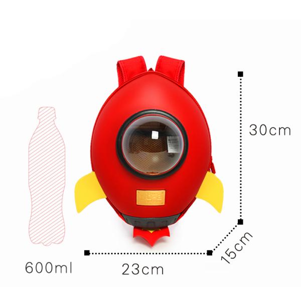 Quality Supercute 3D Cartoon Backpack Customized Rocket Shape Small Kids Backpack for sale