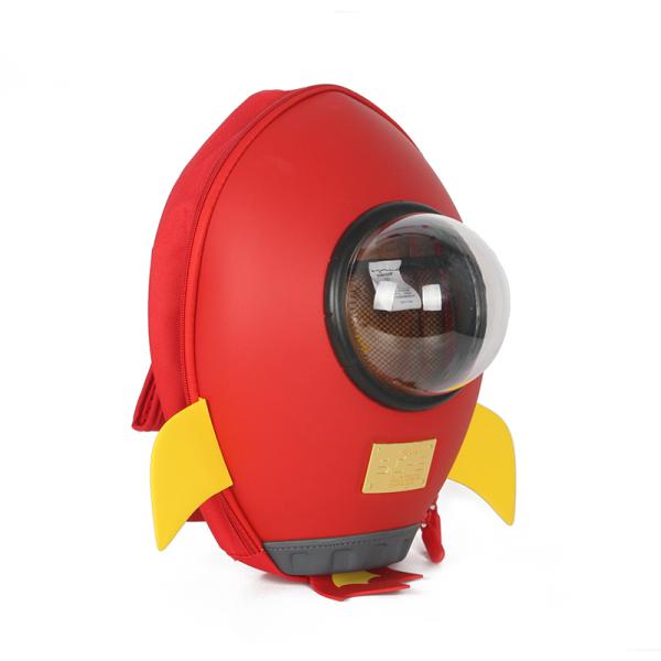 Quality Supercute 3D Cartoon Backpack Customized Rocket Shape Small Kids Backpack for sale