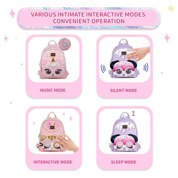 Quality Supercute Custom Blinking Backpack Kids School Backpack Bag 6color Voice Control for sale