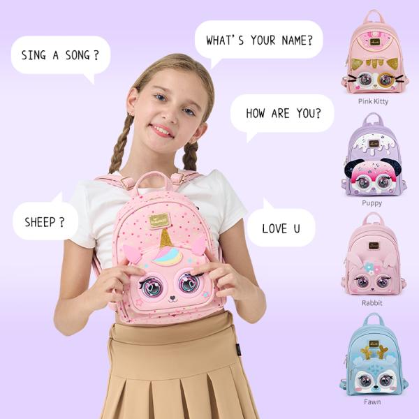 Quality Supercute Custom Blinking Backpack Kids School Backpack Bag 6color Voice Control for sale