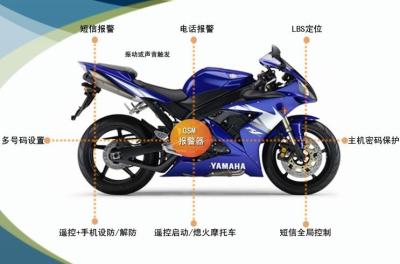 China Perseguidor da motocicleta de FMGSM e alarme, fechamento, alarme do telemóvel, alarme de HYPHON, controlador remoto à venda
