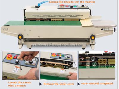 Cina Macchina di sigillatura verticale semiautomatica, macchina di sigillatura a banda continua per piccoli sacchetti alimentari in vendita
