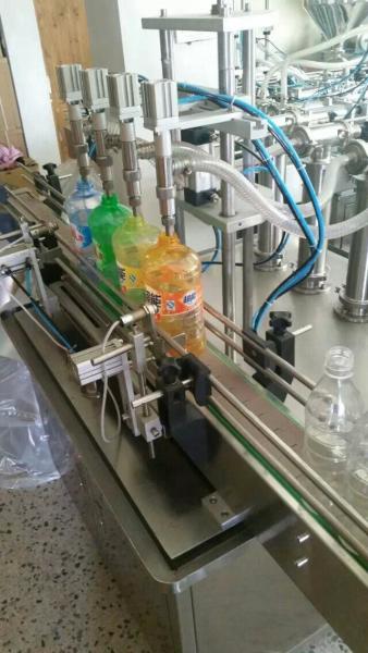 Quality Straight Line 6 Head Automatic Liquid Filling Machine With Conveyor PLC Control for sale