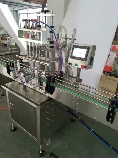Quality Straight Line 6 Head Automatic Liquid Filling Machine With Conveyor PLC Control for sale