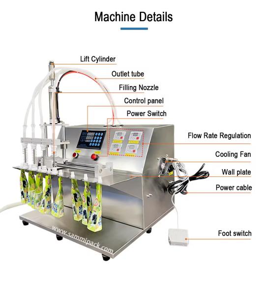 Quality 220V Double Nozzles Liquid Water Spout Pouch Bag Filling Machine With Stand Up for sale