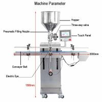 China Plastic Packaging Material Vertical Paste Filling Machine With Conveyor And Touch Screen Easy Operation for sale