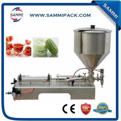 China Cream+Liquid Filling Machine ,Single Head Cream Filling Machine,Tomato Sauce/Jam/Cream Bottling Machine with Mixing for sale