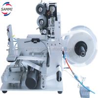 China Adhesive Sticker Semi Automatic Flat Pet Bottle Labeling Machine Date Printer for sale