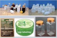 China Adhesive Sticker Semi Automatic Flat Pet Bottle Labeling Machine Date Printer for sale