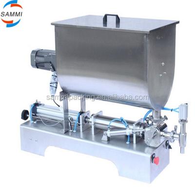 China One Nozzle Big Valve Mixed Bean Sauce Filling Machine/ Piston Sauce Filler U Type Hopper for sale