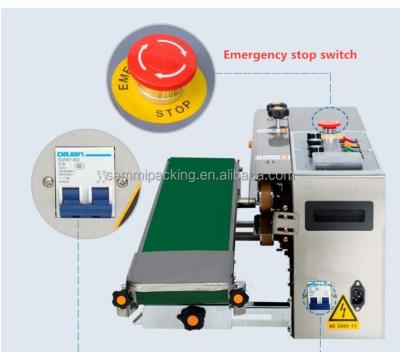 China Semi-Automatic Horizontal Bag Sealing Machine Electric Manual Driven Heat Sealing for Cartons Foil Includes Batch Date Printing for sale