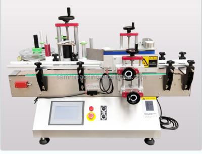 中国 コンベア付きの低価格全自動高速ラベリングマシン、ボトルステッカーラベリングマシン SMTBJ-50 (CE付き) 販売のため