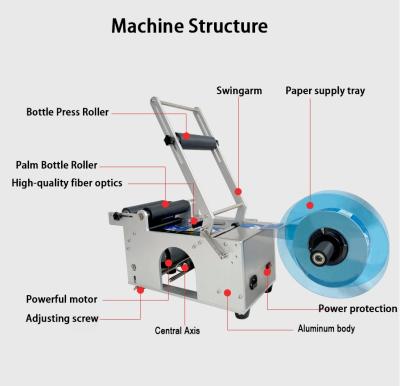 China Small Desktop Bottle Packaging Labeling Machine Automatic Round Bottle Labeling Machine Instead of Manual Labelle Machine for sale