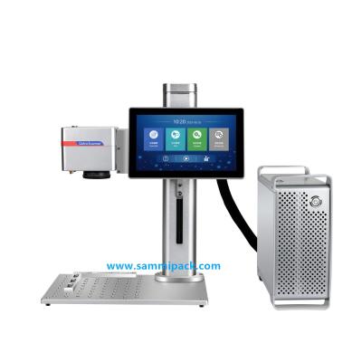 China Grabadora láser de fibra de bajo mantenimiento para piezas metálicas tamaño de punto, soporte de código QR / código de barras en venta