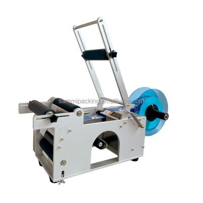 China Semi-Automatic Manual PET Glass Plastic Water Bottle Wine Tin Cans Label Applicator New Condition Labeling Machine for Cosmetics for sale