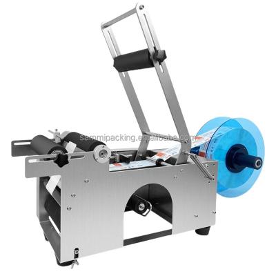 China Semi-Automatic Manual PET Glass Plastic Water Bottle Wine Tin Cans Label Applicator New Condition Labeling Machine for Cosmetics for sale